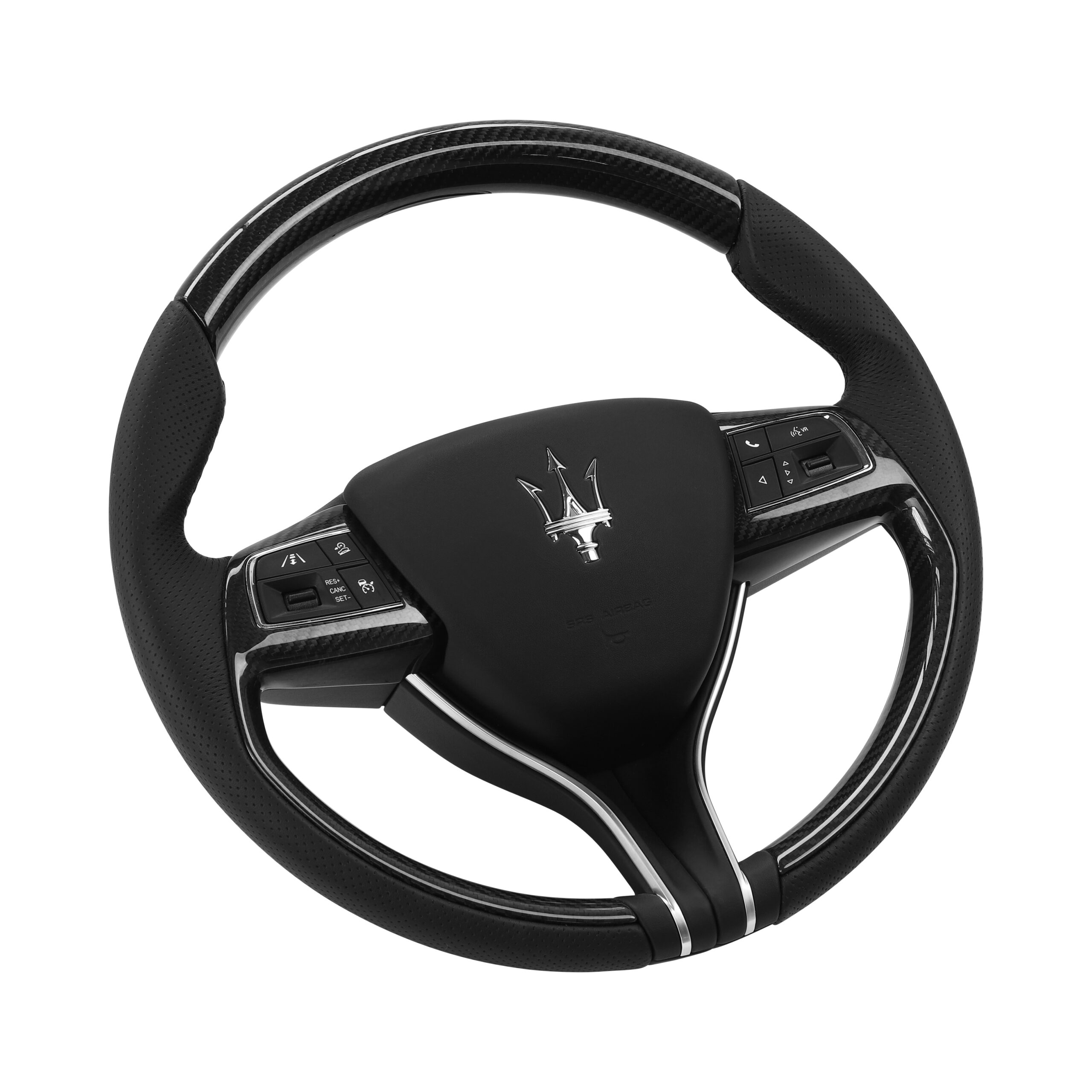 Maserati Steering Wheel Black-Carbon 670093969 - Masparts